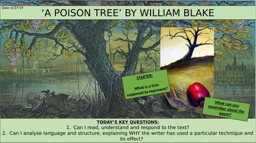 A Poison Tree - Conflict Poetry | Teaching Resources