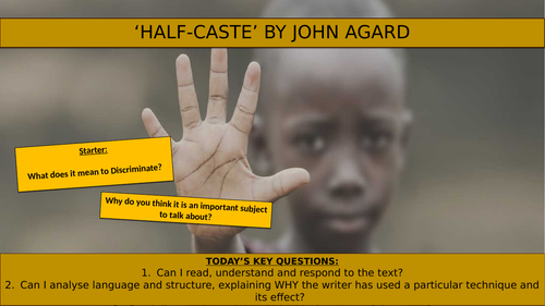 Half-Caste- Conflict Poetry | Teaching Resources