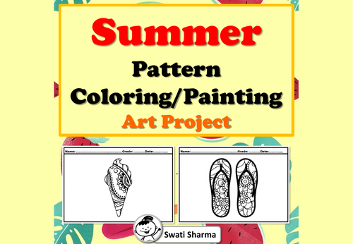 Summer Pattern Coloring, Painting Art Project | Teaching Resources