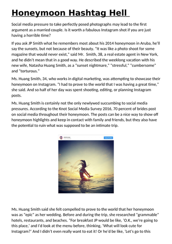 GCSE English Language: INSTAGRAM (reading, writing and S&L lesson ...