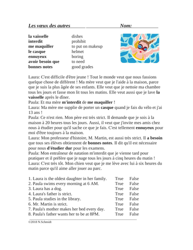 French Subjunctive Reading: Les vœux des autres (Subjonctif en Français ...