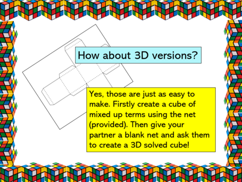 Revision Cubes | Teaching Resources