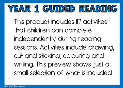 Guided Reading Activities Year 1 | Teaching Resources