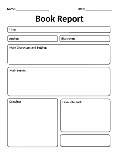 Reading Book Report Template | Teaching Resources