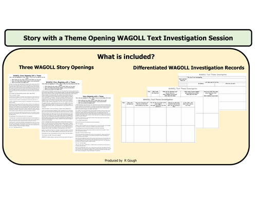 Story with a Theme Opening WAGOLL Investigation Session | Teaching ...