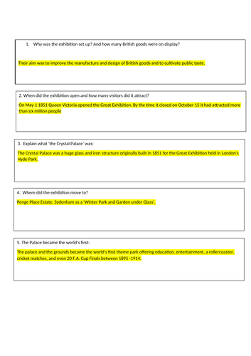 The Great Exhibition 1851 | Teaching Resources