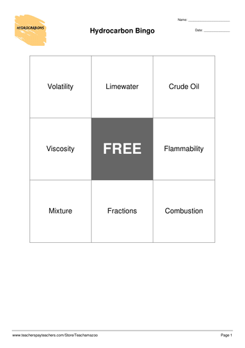 7 Hydrocarbons and Crude Oil Activities -WITH ANSWERS Grade 9-1 ...
