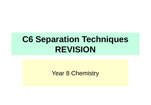Activate KS3 Science - C6 Separation Techniques | Teaching Resources