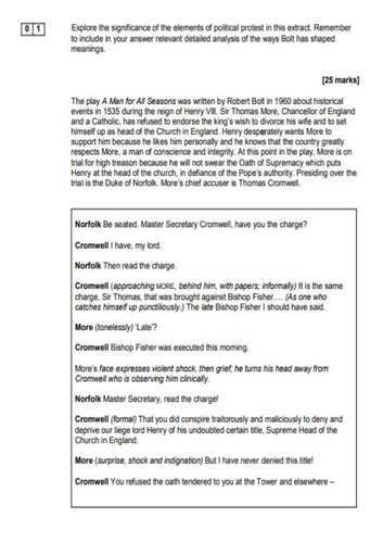 The Unseen Extract: SOW How to approach Paper 2 Section A | Teaching ...