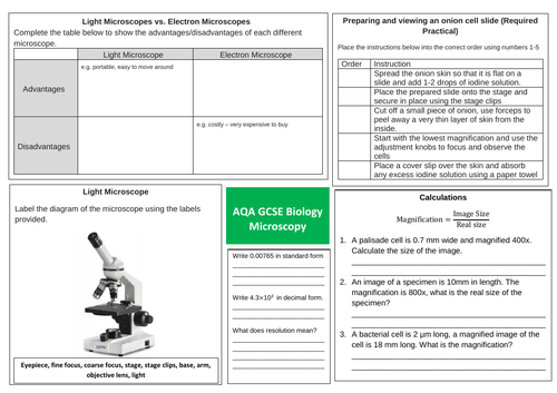 AQA Cell Biology Revision Mats | Teaching Resources