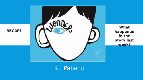 Wonder R.J. Palacio Reading SOW Tutor Time or English | Teaching Resources