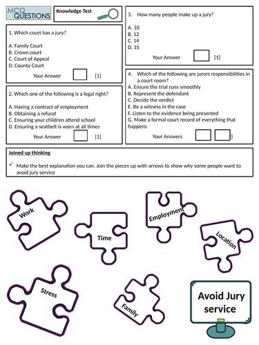 Juries + Law - Home learning | Teaching Resources