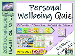 Personal Wellbeing Quiz | Teaching Resources
