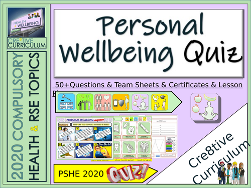 Personal Wellbeing Quiz | Teaching Resources