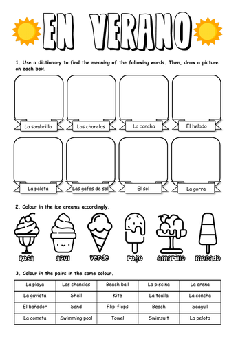 KS3 Spanish - summer booklet (en verano) | Teaching Resources