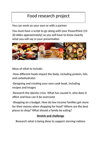 Research Projects - Independent Study | Teaching Resources