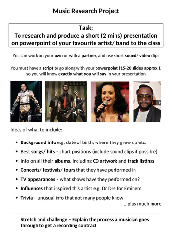 Research Projects - Independent Study | Teaching Resources