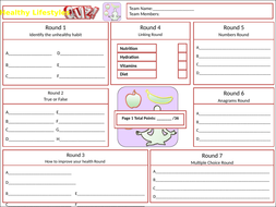 Healthy Lifestyles Quiz | Teaching Resources