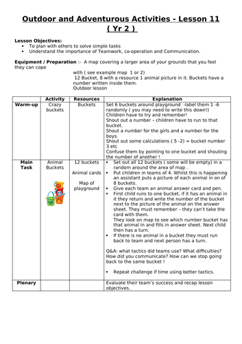 Outdoor and Adventurous activities scheme of work - progressive through ...