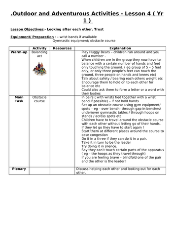 Outdoor and Adventurous activities scheme of work - progressive through ...
