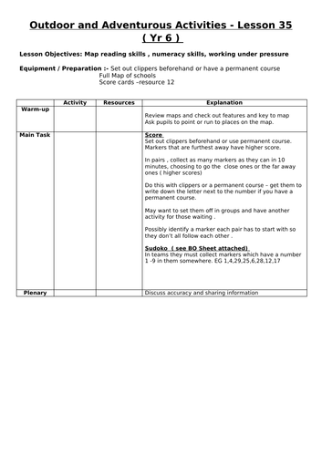 Outdoor and Adventurous activities scheme of work - progressive through ...