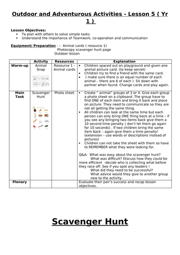 Outdoor and Adventurous activities scheme of work - progressive through ...