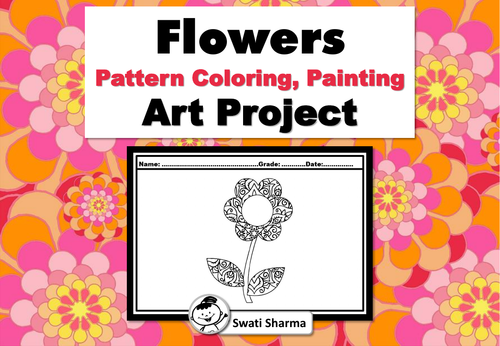 Spring Theme Flowers Pattern Coloring & Madhubani Flowers Art Project ...