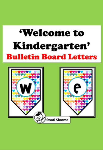 Welcome to Kindergarten, Bulletin Board Letters/Banner | Teaching Resources