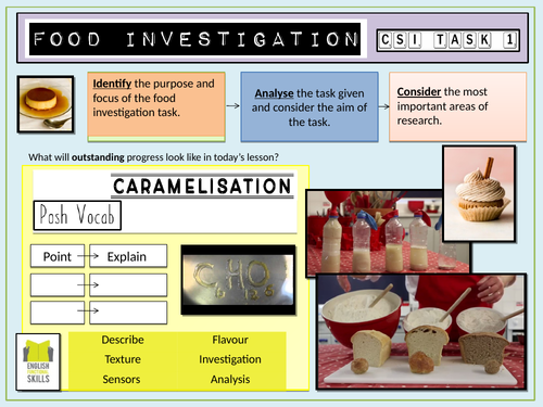 54 Power Point Presentation to match the Food Investigation Booklet ...