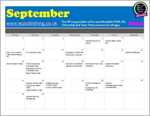 Awareness Days Calendar | Teaching Resources