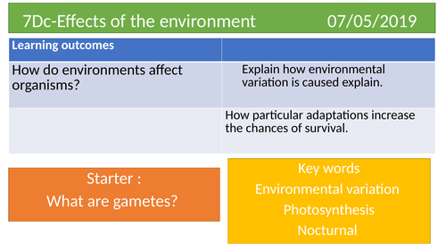 7Dc-effects of the environment | Teaching Resources
