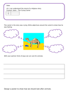 Crying Camel Worksheet RE Islam EYFS/KS1 Looking after animals ...