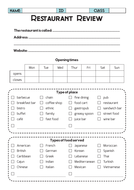 2 lessons on reading and writing restaurant review. Ideal for KS3 ...