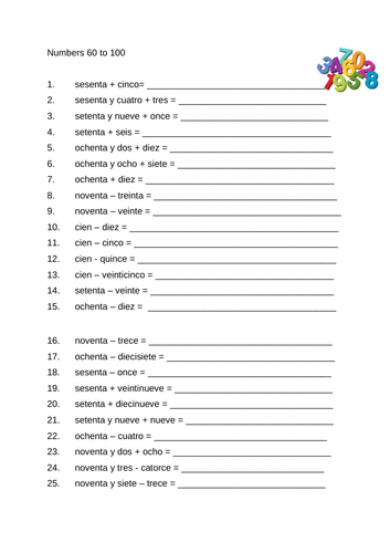 Spanish Numbers 1-100: Teaching, Activities and Revision | Teaching ...