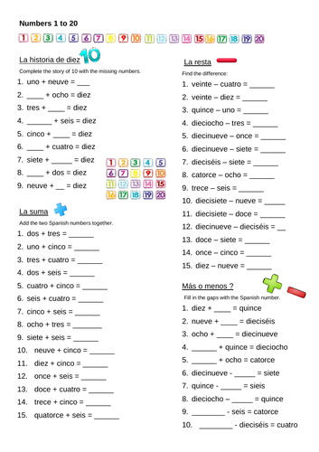 Spanish Numbers 1-100: Teaching, Activities and Revision | Teaching ...