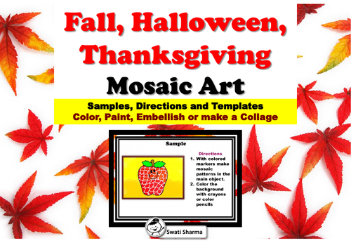 Fall, Halloween, Thanksgiving, Silhouette, Mosaic Art Project ...