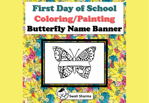Spring/Butterfly Theme Bulletin Board Letters & Name Banner Coloring ...