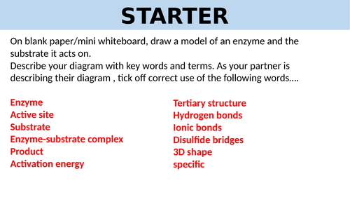 AQA A level biology ENZYMES | Teaching Resources