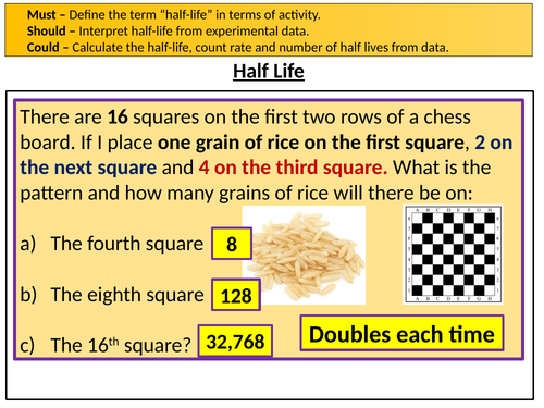 Half Life (Lesson + worksheets) - AQA P7 | Teaching Resources