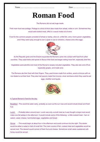 The Romans - Meals, Food & Farming | Teaching Resources