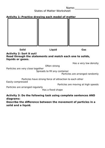 States of Matter Lesson - Engaging PowerPoint & Worksheet - AQA ...