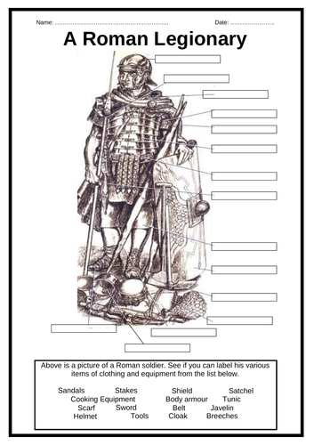 The Romans - Roman Soldier Worksheets | Teaching Resources