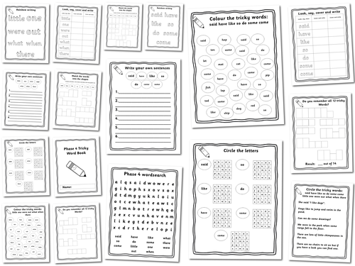 Year 1 / Reception - Phase 4 tricky word activity book | Teaching Resources