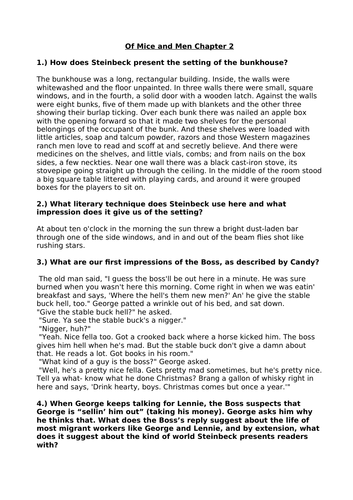 Of Mice & Men Chapter 2 Questions | Teaching Resources