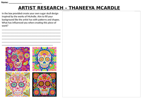 Art worksheets - Day of the dead | Teaching Resources