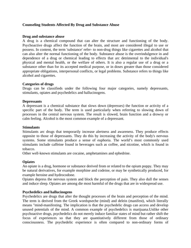 Counseling Students Affected By Drug and Substance Abuse | Teaching ...