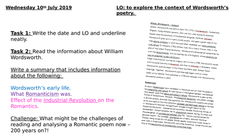 William Wordsworth Composed Upon Westminster Bridge Context and ...
