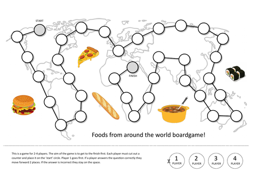 Food cover work / cover lesson - Food boardgame! - 1hr activity ...