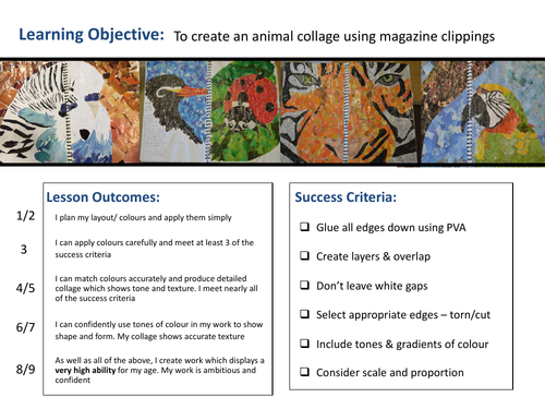 GCSE Art Project - Animal Collages | Teaching Resources