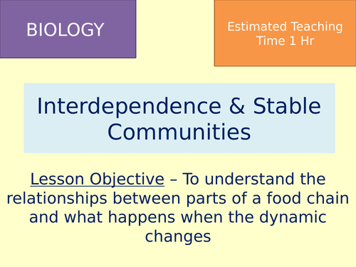 Interdependence CLF Lesson & Resources - Lesson 1 - KS4 Biology ...